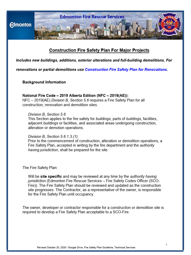 Construction Fire Safety Plan Guide | PDF | Fires | Fire Safety