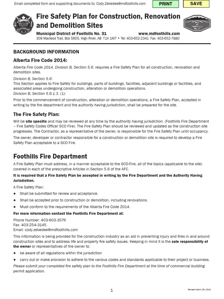 Construction Renovation Fire Safety Plan | PDF | Firefighting | Fires