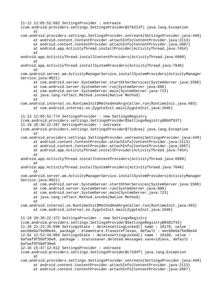 Settings Provider | PDF | Java (Programming Language) | Operating System Technology
