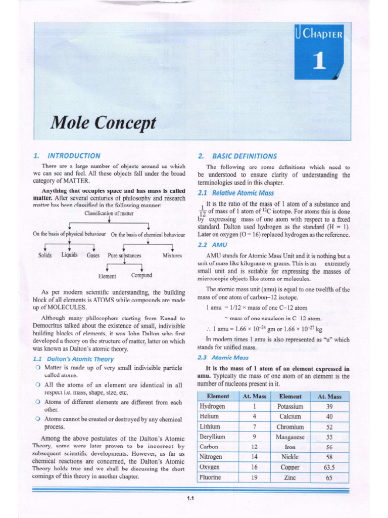 Mole Concept | PDF