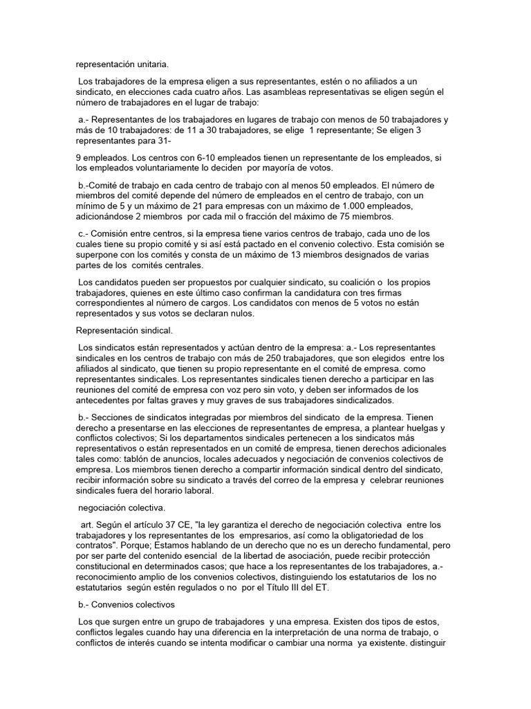 Fol Resumen T 7 | PDF | Sindicato | Acuerdo colectivo