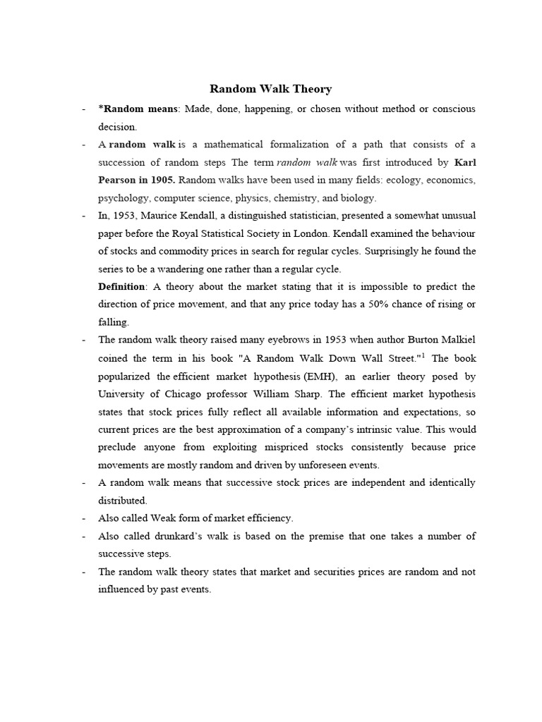 Random Walk Theory 2 | PDF | Efficient Market Hypothesis | Stocks