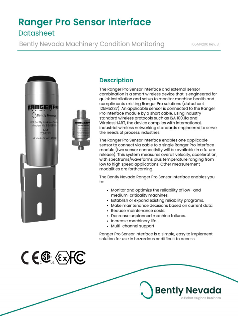 Ranger Pro Sensor Interface Datasheet - 165M4206 | PDF | Interface ...
