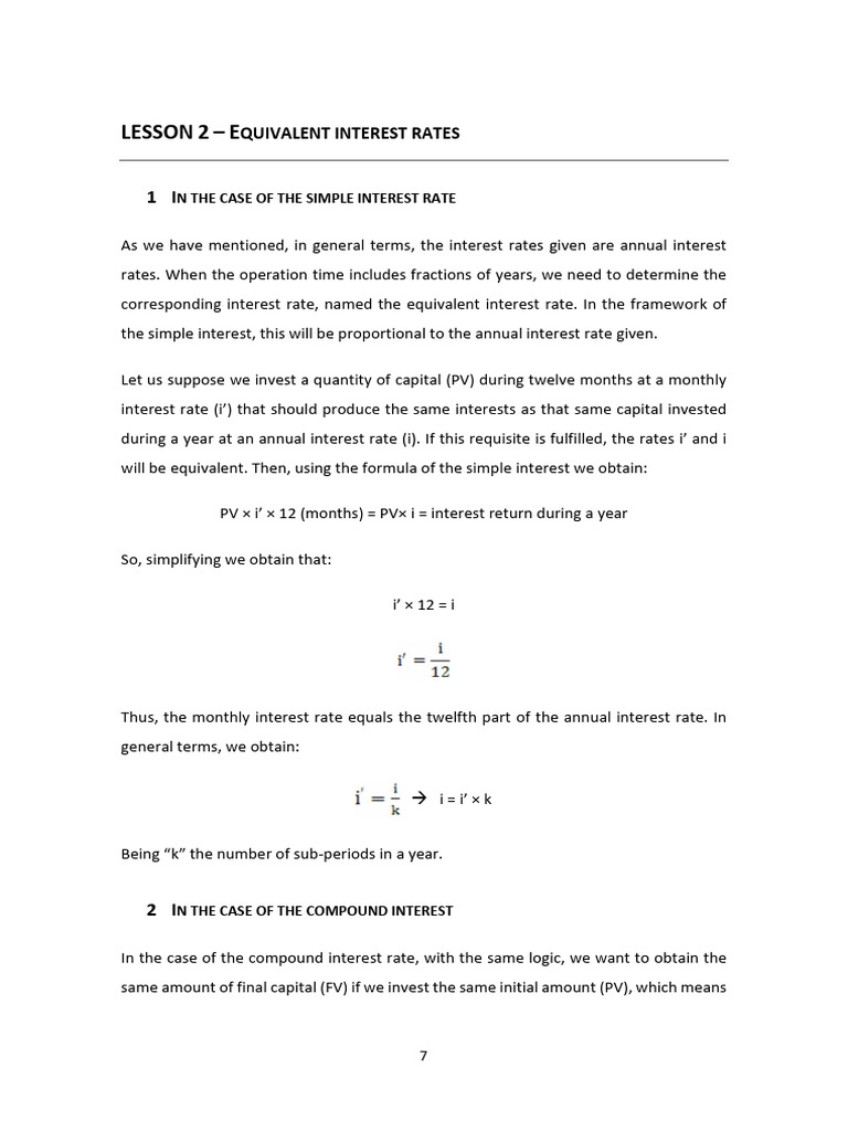 Equivalent Interest Rates Explained | PDF | Interest | Interest Rates