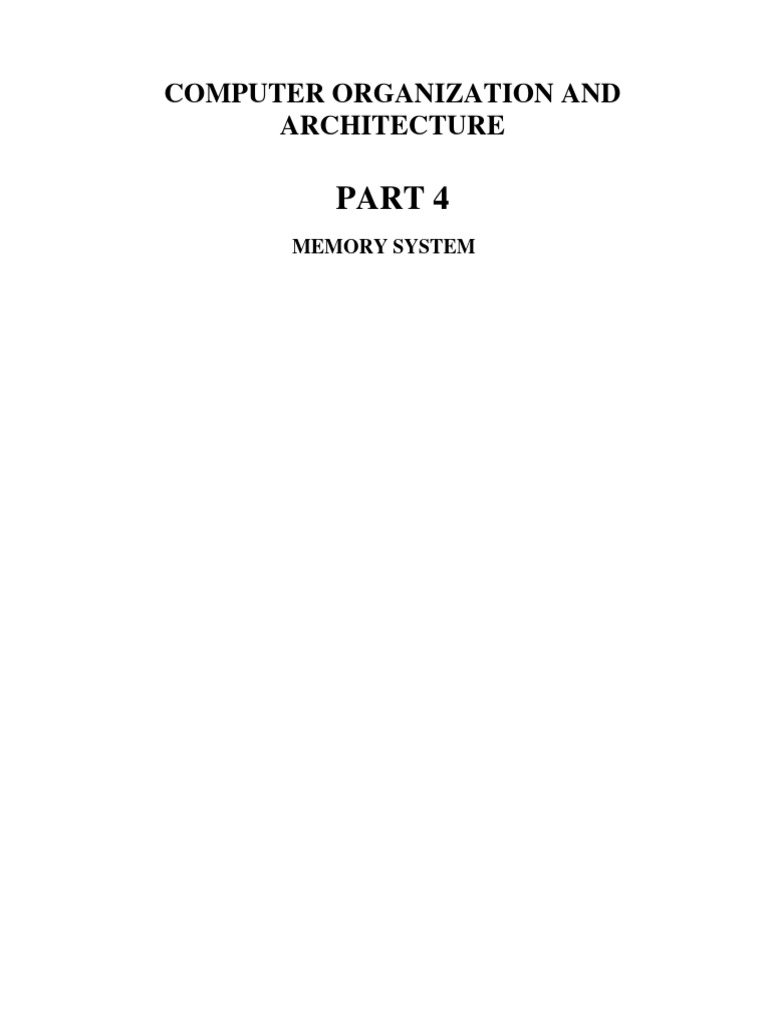 Memory System in Computer Architecture | PDF | Random Access Memory ...