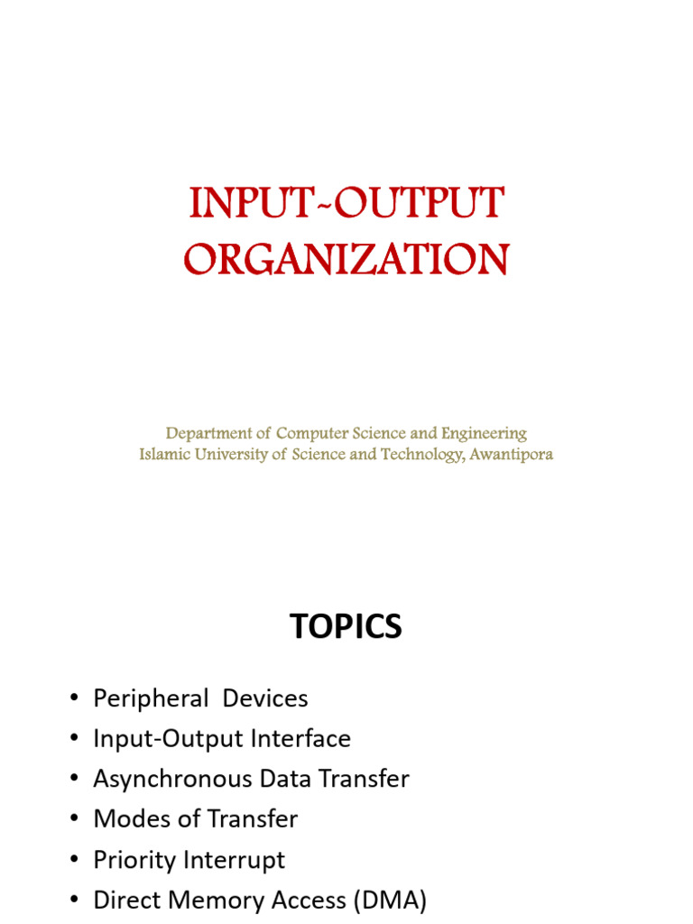 Input Output Organization Computer Architecture Organization Notes ...