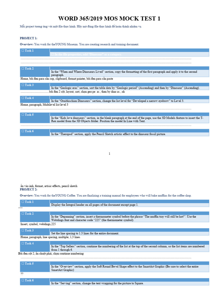 (WORD 365 - 2019) Mocktest 1 | PDF | Paragraph | Dinosaurs