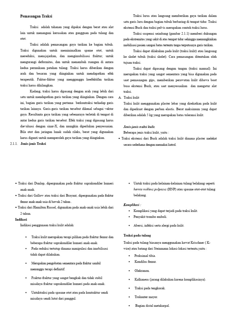 Panduan Pemasangan Traksi Medis | PDF