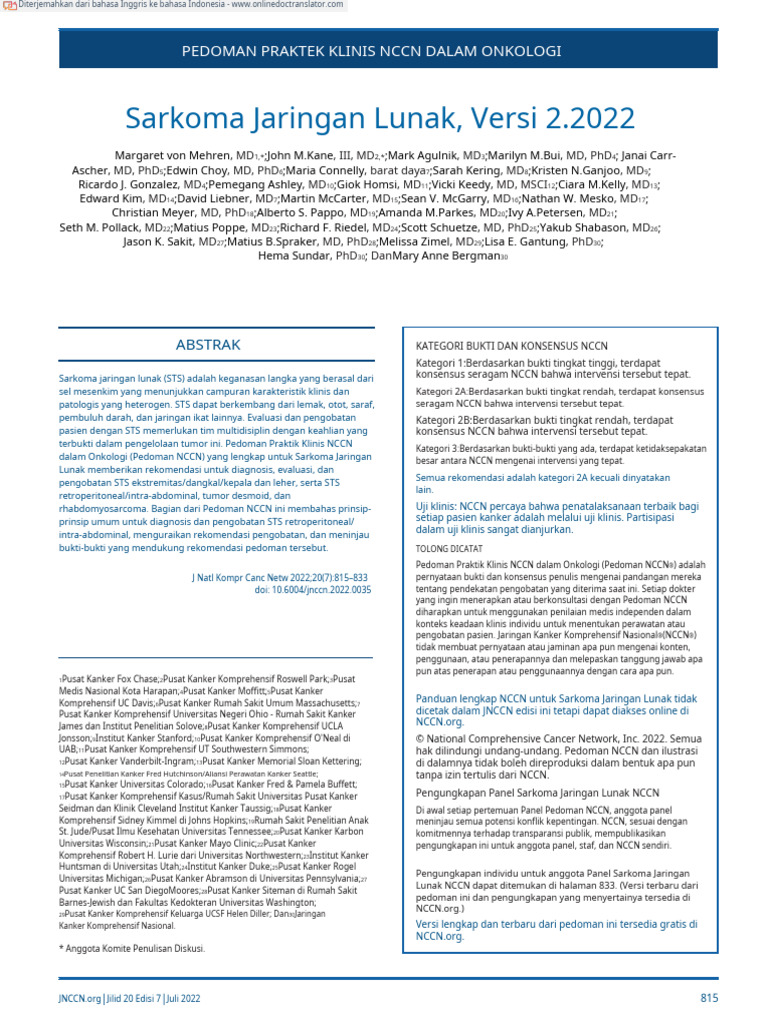 Sarcoma NCCN 2022.en - Id | PDF