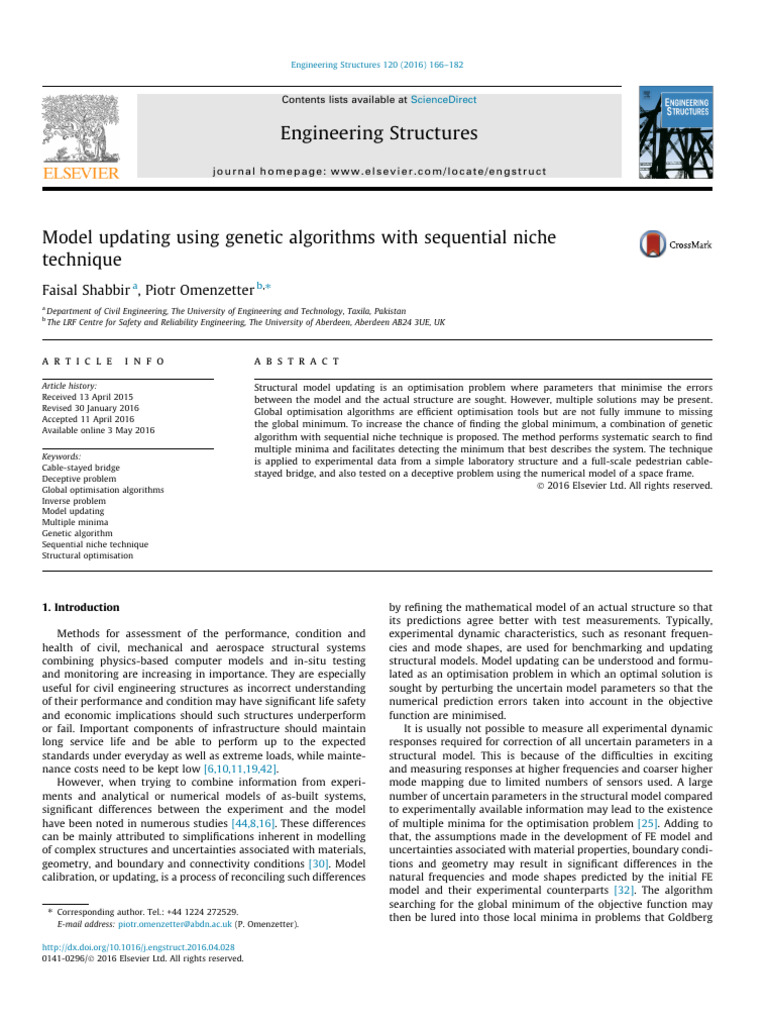 Model Updating Using Genetic Algorithms With Sequential Niche Technique 3256
