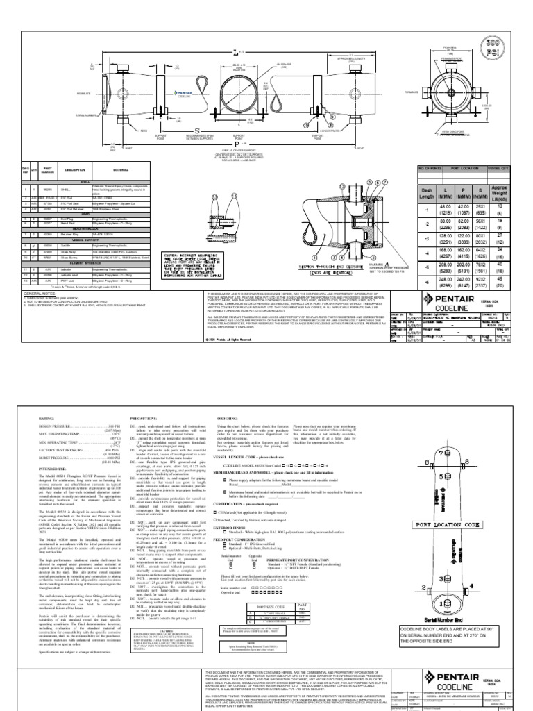 Codeline Drawing 40S30 Non Coded | PDF | Corrosion | Membrane