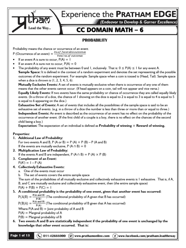 Probability Basics for Grade 6 | PDF | Mathematical Optimization | Probability