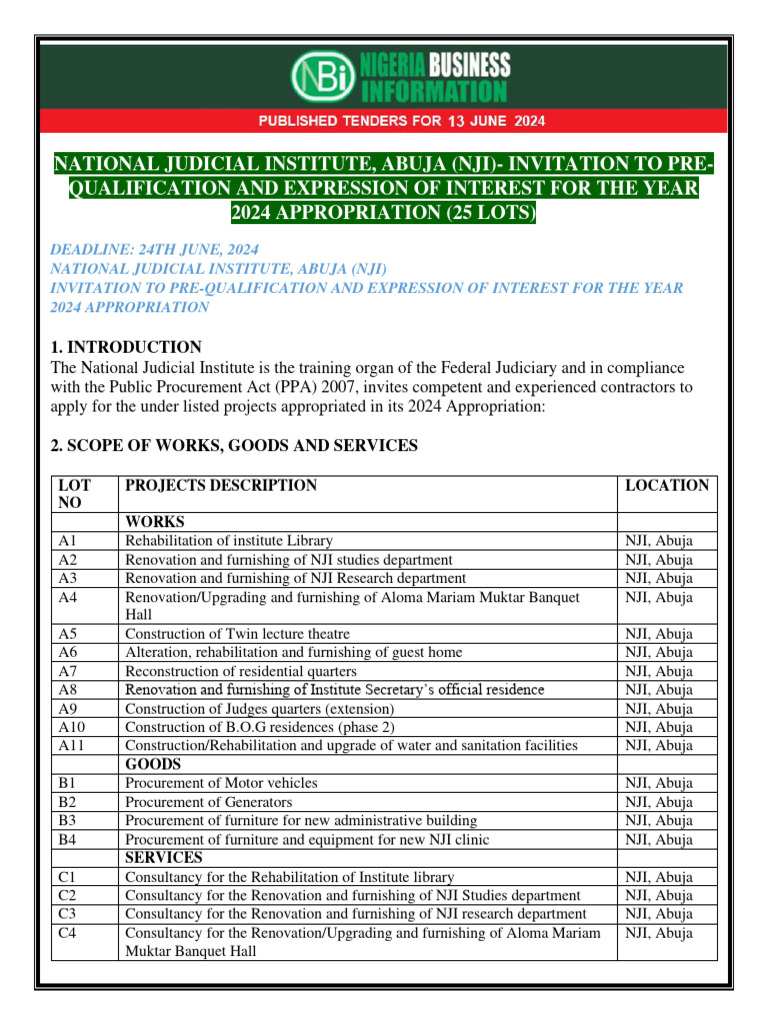 13 June 2024 Full Tenders Download | PDF | Bankruptcy | Joint Venture