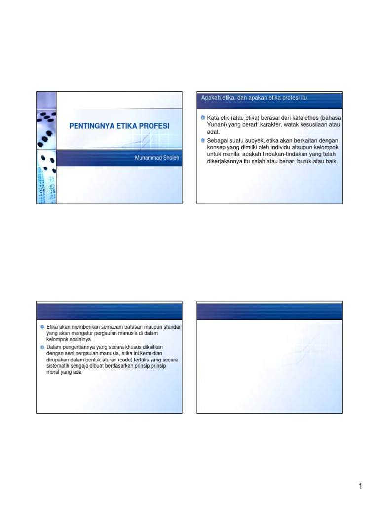 Pentingnya Etika dalam Profesi | PDF