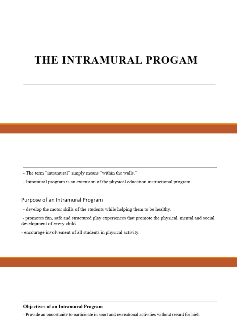 iNTRAMURAL pROGRAM | PDF | Tournament | Sports