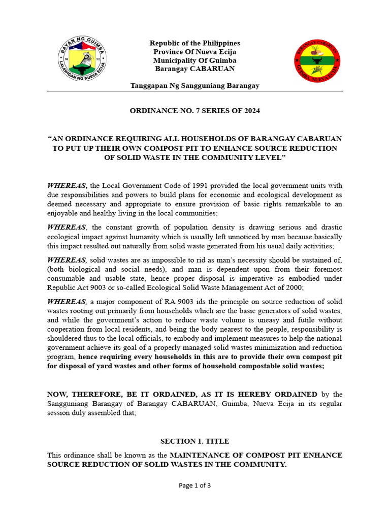 NEW-BACKYARD-ORDINANCE | Download Free PDF | Waste Management ...