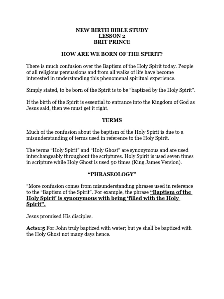 Understanding the Holy Spirit's Baptism | PDF | Baptism With The Holy ...