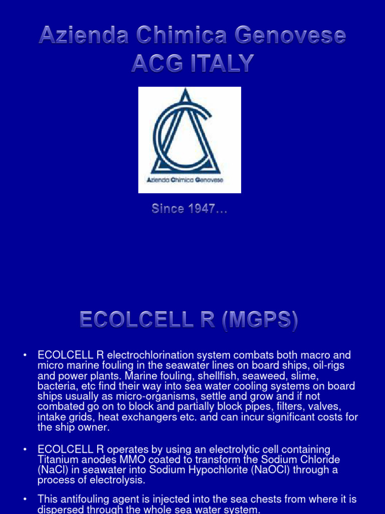 Eco-Friendly Marine Fouling Solution | PDF | Chlorine | Electricity