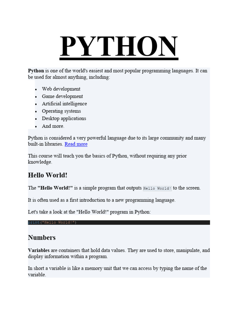 Pythonotes Pdf Boolean Data Type Python Programming Language 2932
