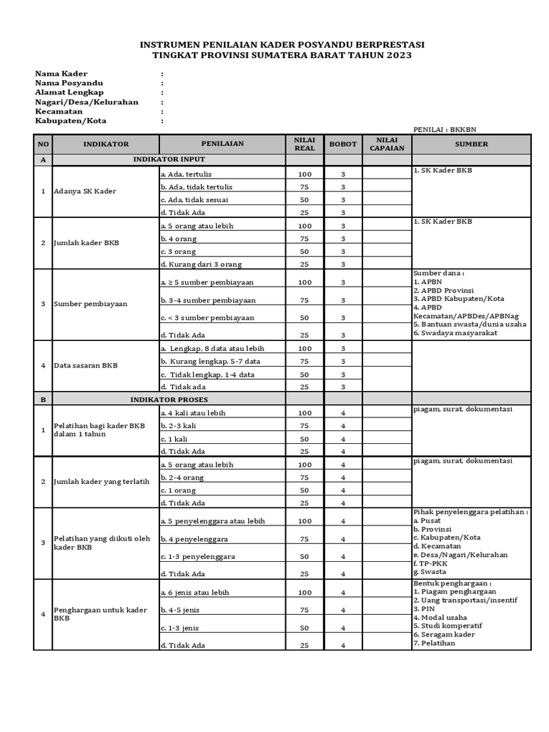 Instrumen BKKBN | PDF