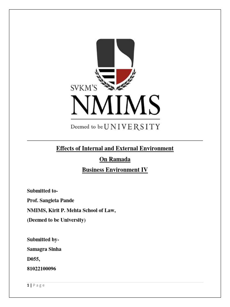 D055 - Samagra Sinha - Business Environment IV - RP | PDF | Tourism | Reputation