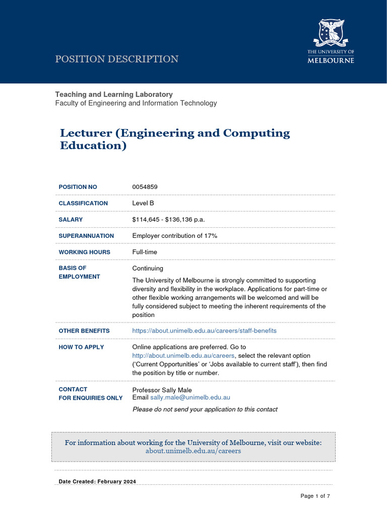 Lecturer Engineering and Computing Education | PDF | Postgraduate ...