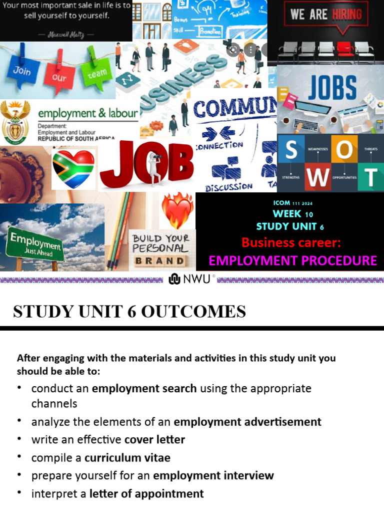 ICOM111 2024 WEEK 10 - Business Career Employment Procedure | PDF | Job ...