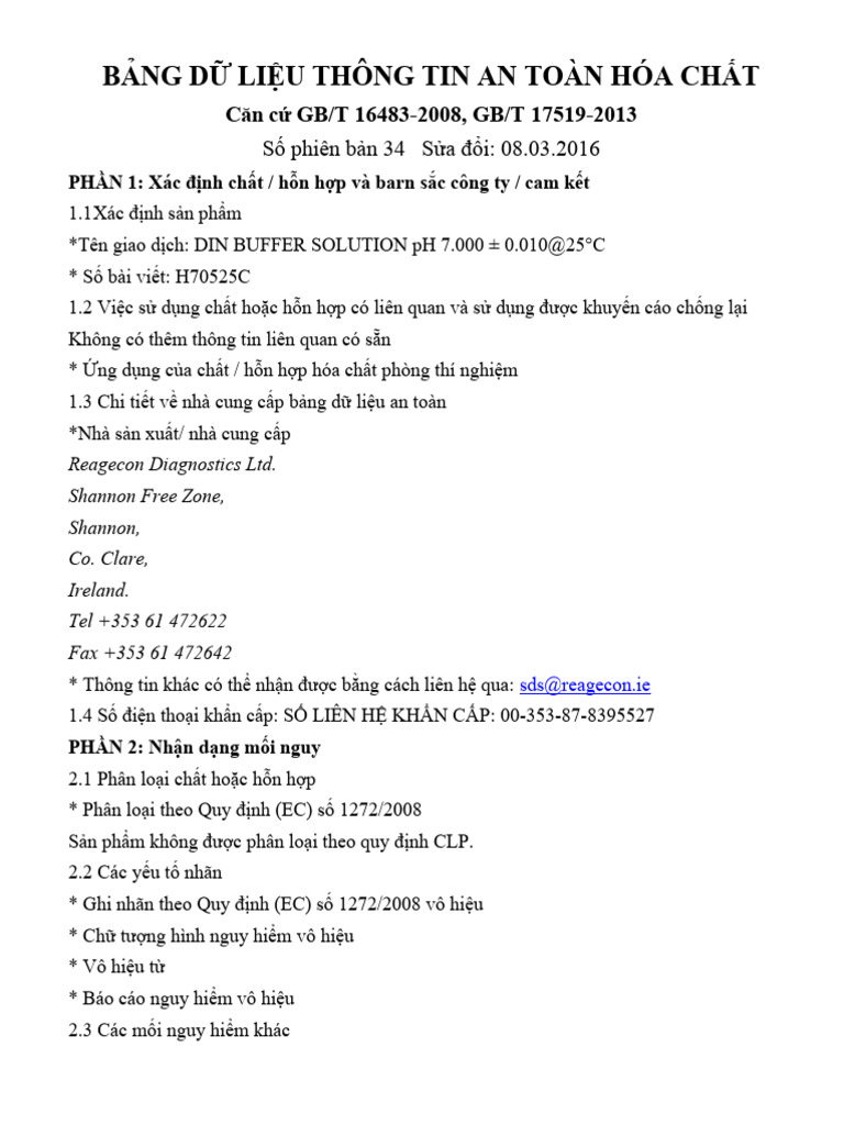 MSDS PH7 TIENG VIET | PDF