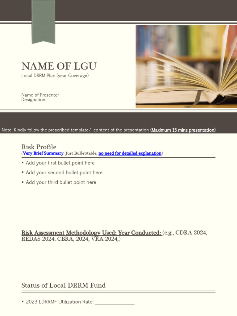 Presentation-Template - LDRRM PLAN | PDF | Emergency Management | Safety
