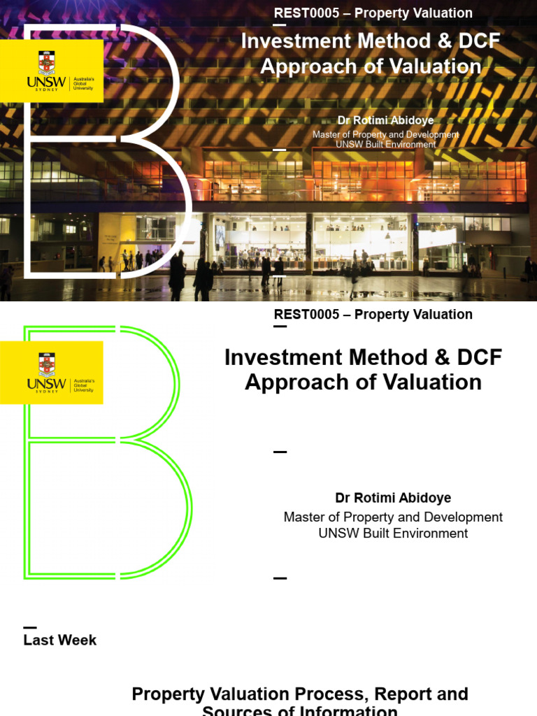 REST0005 - Week 3 - 10 Jun - Investment Method DCF Approach - S | PDF ...