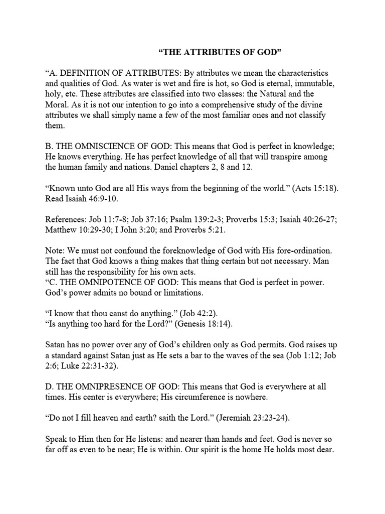 Bible Study Attributes of God | PDF | God | Jesus