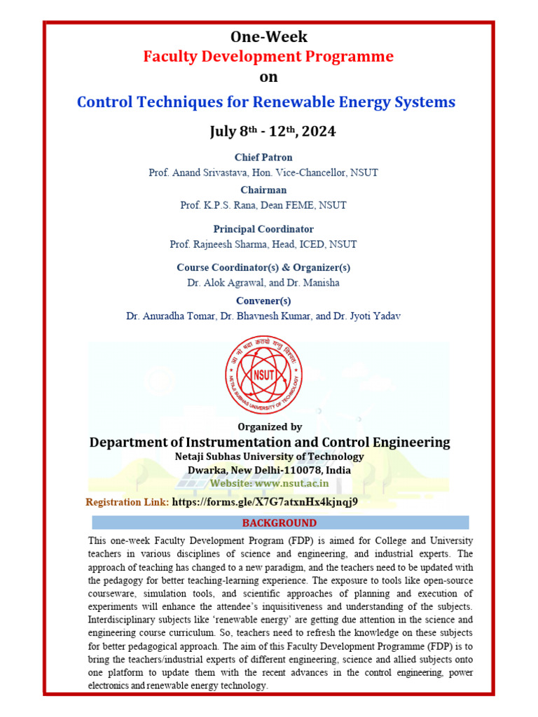 FDP Control Techniques For Renewable Energy Systems | PDF | Renewable ...