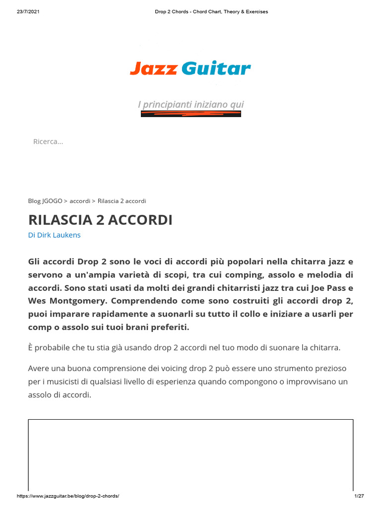 Drop 2 Chords - Chord Chart, Theory & Exercises | PDF | Chord (Music ...