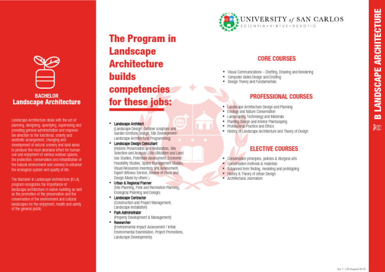 Bachelor in Landscape Architecture Program | PDF | Landscape ...