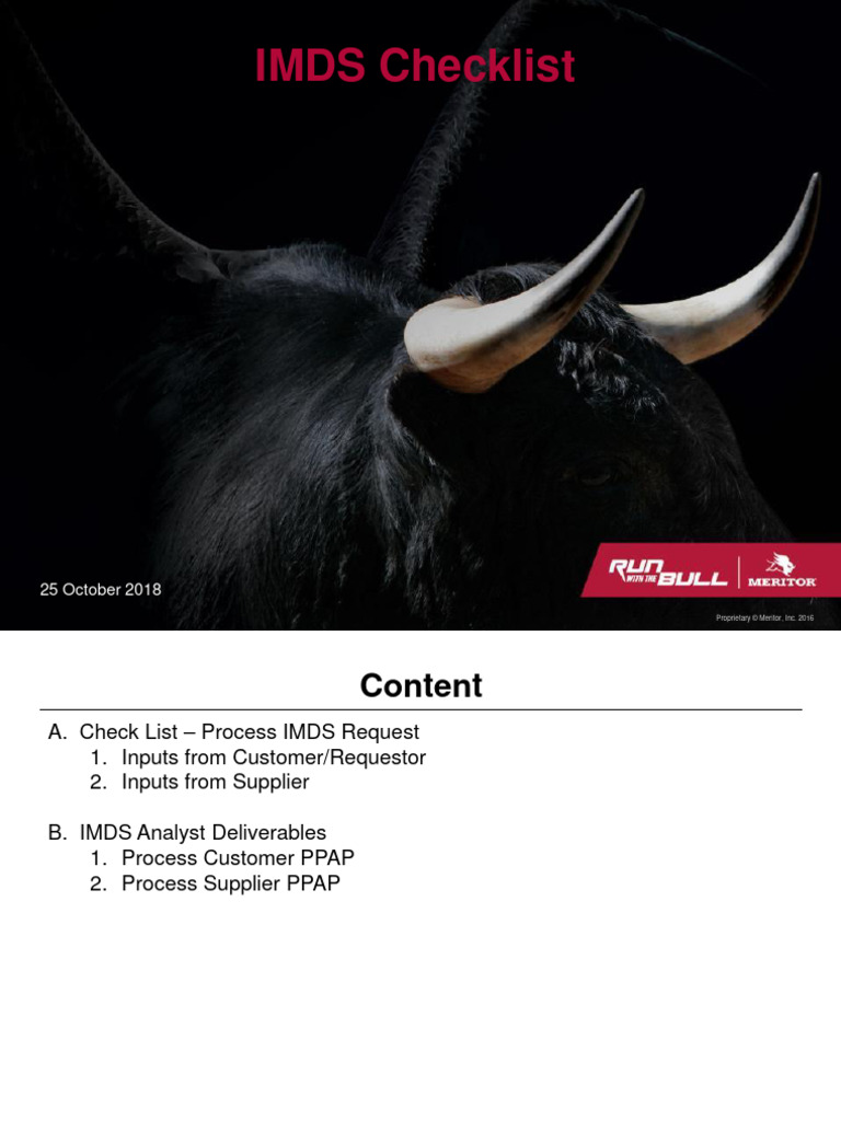 IMDS Checklist | PDF | Computing