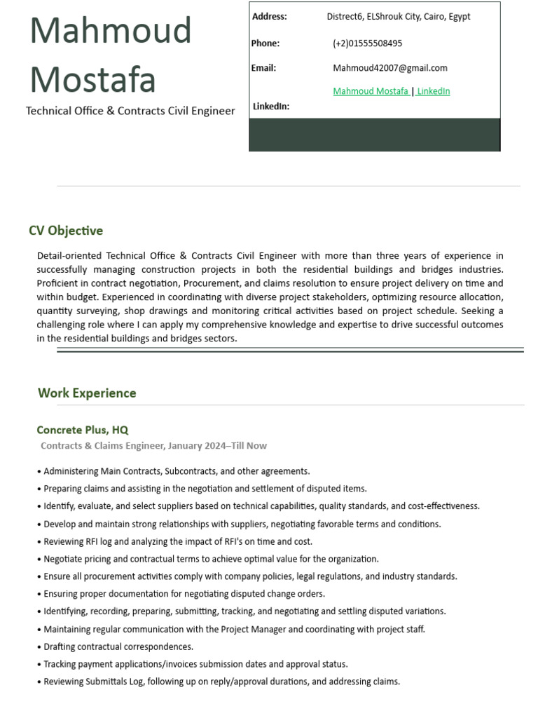 Mahmoud Mostafa CV.. | PDF | Supply Chain | Procurement