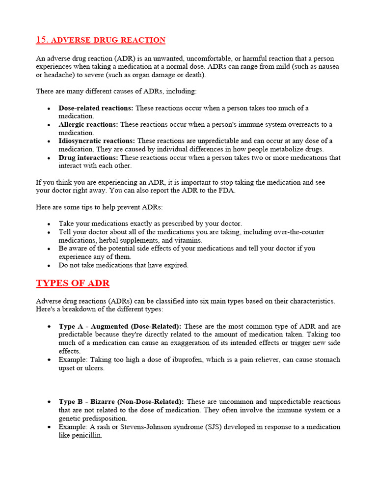 ADR Unit 3 Clinical Trials | PDF | Dose (Biochemistry) | Chemistry
