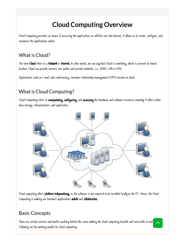 Cloud Computing Overview | PDF | Cloud Computing | Software As A Service