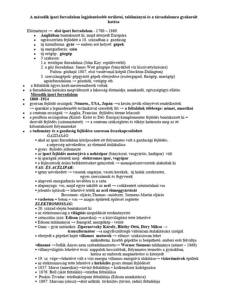 Második Ipari Forradalom | PDF