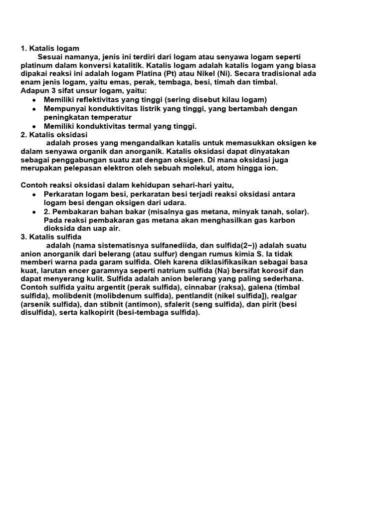 Ringkasan mengenai Katalis | PDF