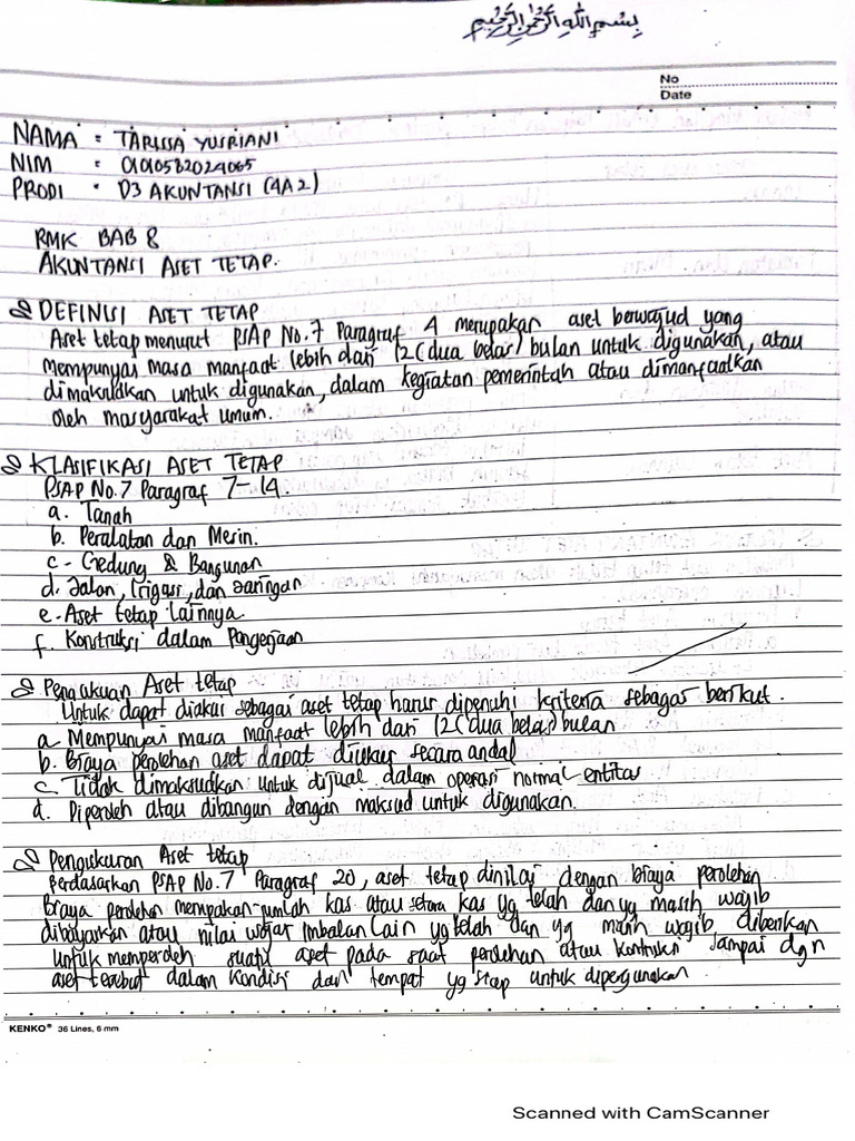 RMK BAB 8 ASP - Tarissa Yusriani - 010105820 | PDF