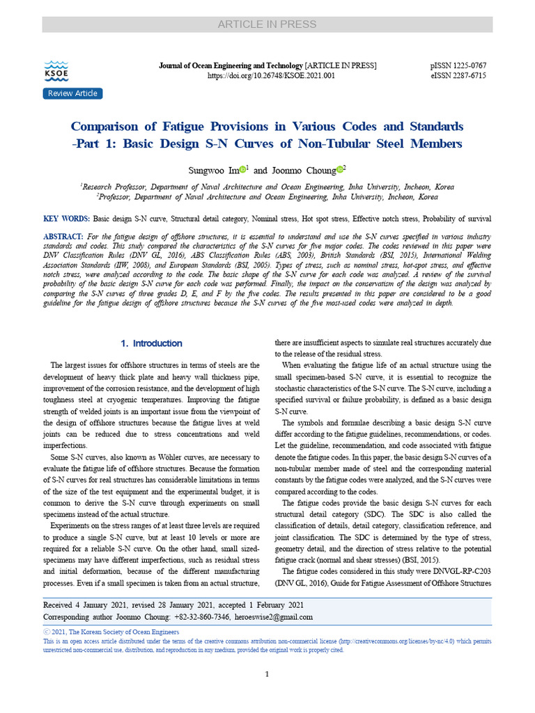 Comparison of Fatigue Provisions in Various Codes | PDF | Fatigue ...