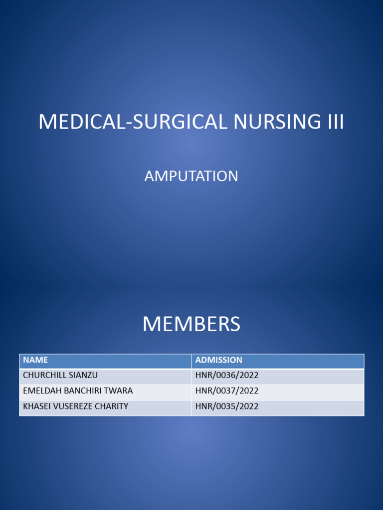 Amputation | PDF | Amputation | Prosthesis