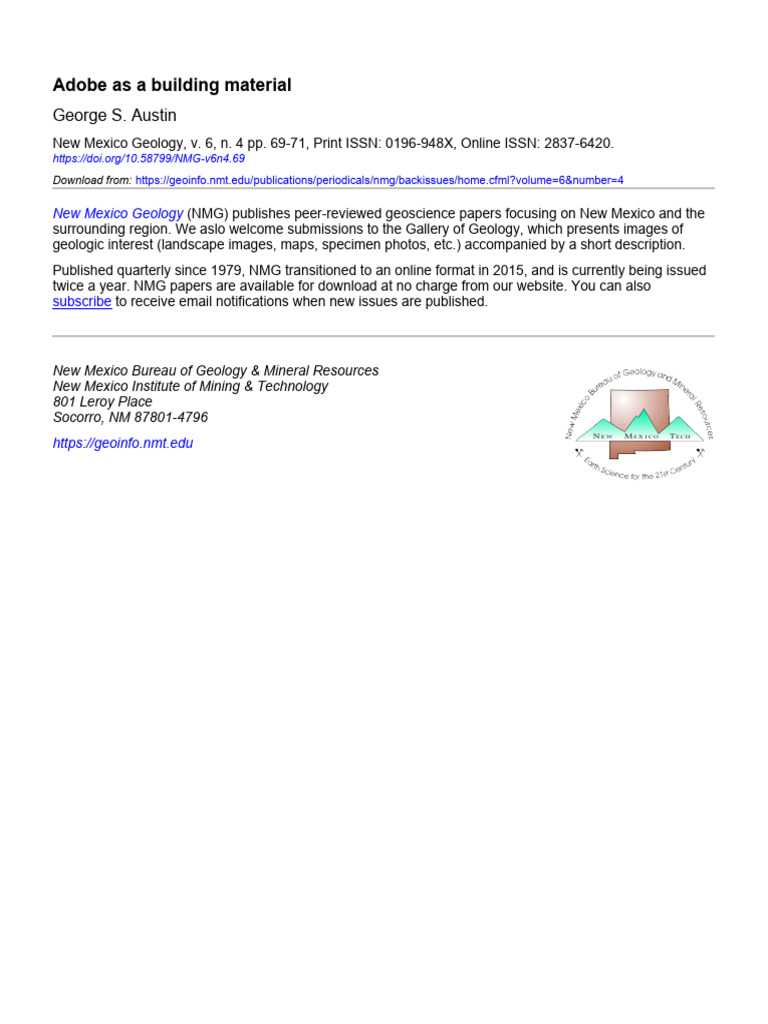 Adobe as a building material | PDF | Clay | Materials