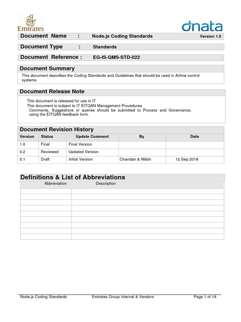 Node - Js Coding Standards | PDF | Process (Computing) | World Wide Web