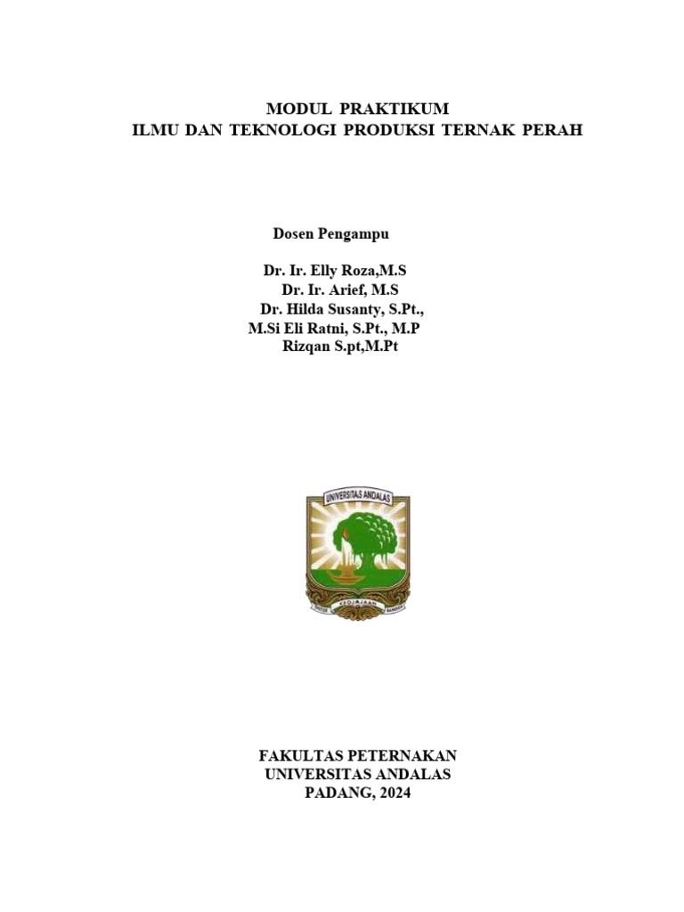 1modul Pratikum Ternak Perah 2024. | PDF | Sains & Matematika