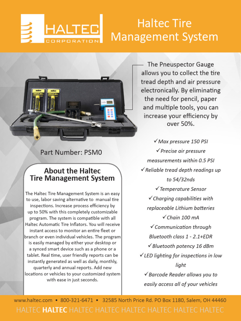 Haltec Tire Management System | Download Free PDF | Tire | Computing