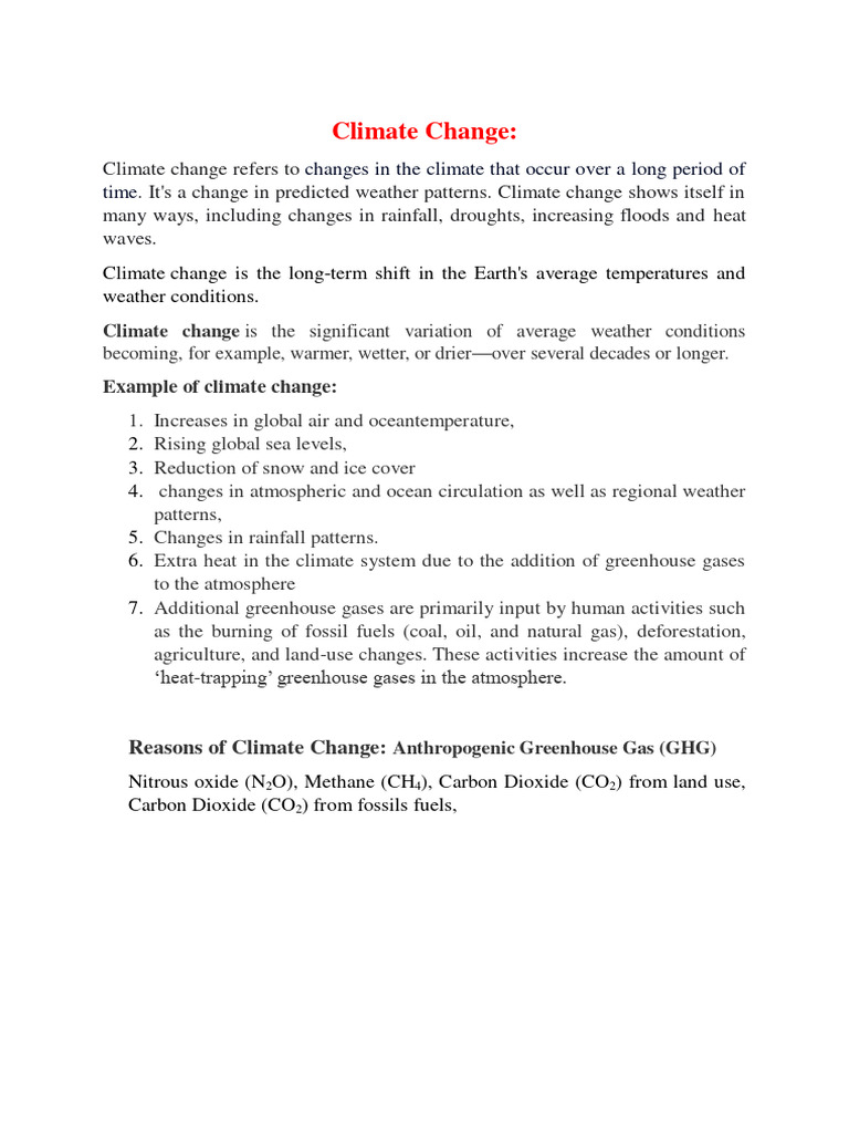 Climate Change Unit - 6.. | PDF | Climate Change | Atmosphere Of Earth Climate Change Unit - 6.. | PDF | Climate Change | Atmosphere Of Earth
