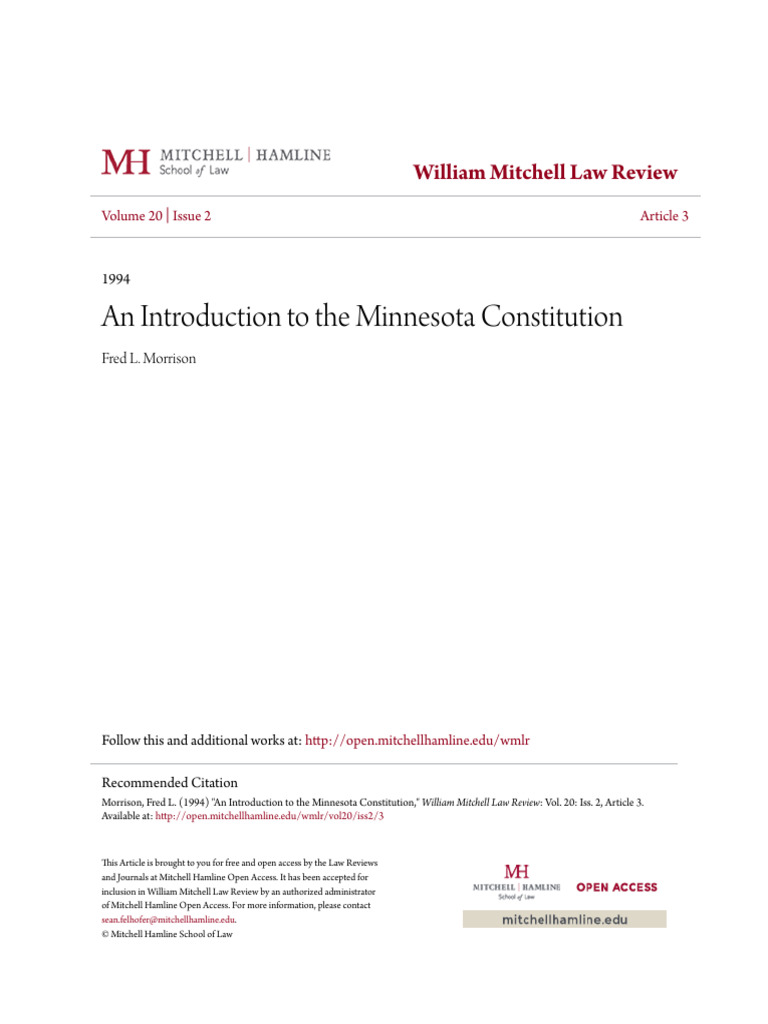 An Introduction To The Minnesota Constitution | PDF | First Amendment ...