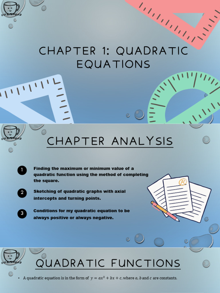 (A-MATH) Chapter 1 - Quadratic Functions | PDF | Mathematical Relations ...